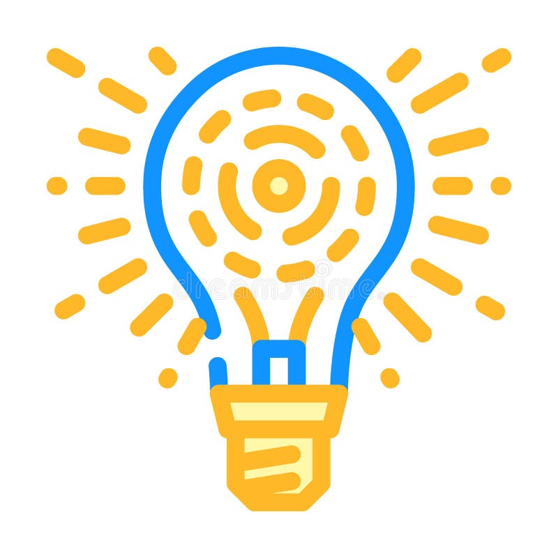 Bright Light Bulb Color Icon Vector Illustration Stock Vector ...