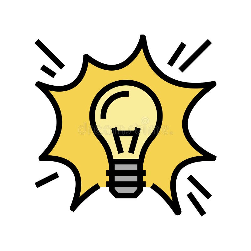 Bright Light Bulb Color Icon Vector Illustration Stock Vector ...