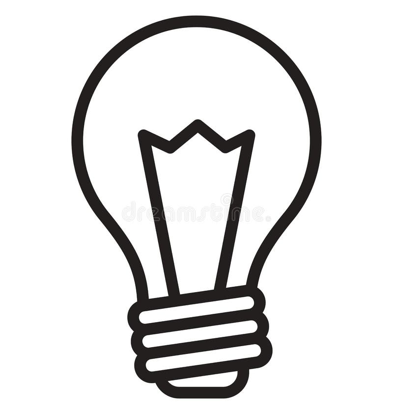 Bright Light Bulb Isolated Vector Icon that Can Easily Modify or Edit ...