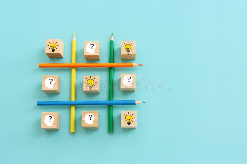 Bright Light Bulb and Question Mark with Pencils Concept Image of Stock ...