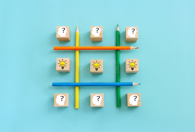 Bright Light Bulb and Question Mark with Pencils Concept Image of Stock ...