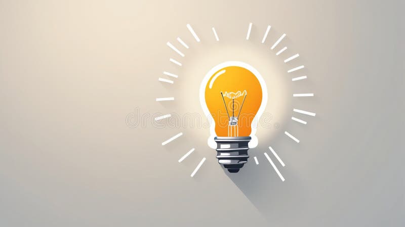 Bright Light Bulb with Rays of Inspiration Stock Illustration ...
