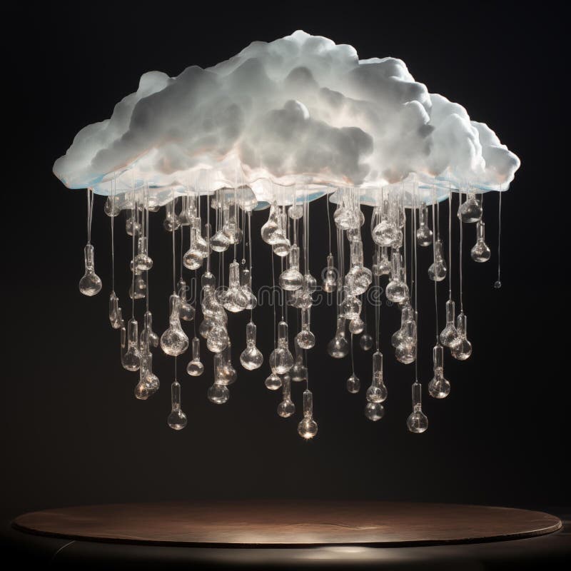 Bright Light Bulbs,concept Natural Light and Rain Clouds Stock Photo ...