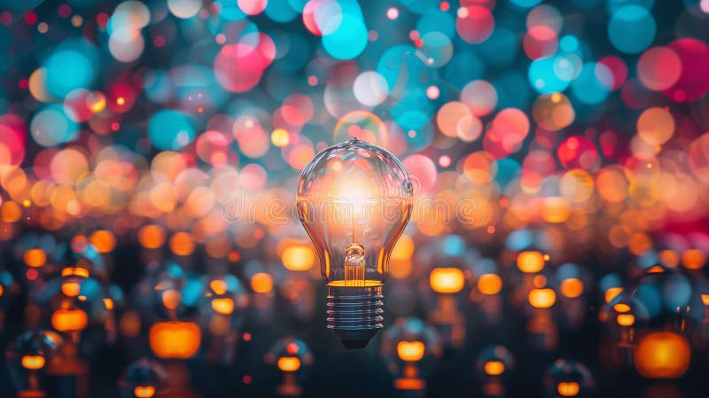 Bright Light Bulbs Symbolize Inspiration and Entrepreneurship, Creating ...