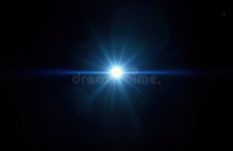 Bright Light Burst on Black Background. Lens Flare Effect. Light Rays ...