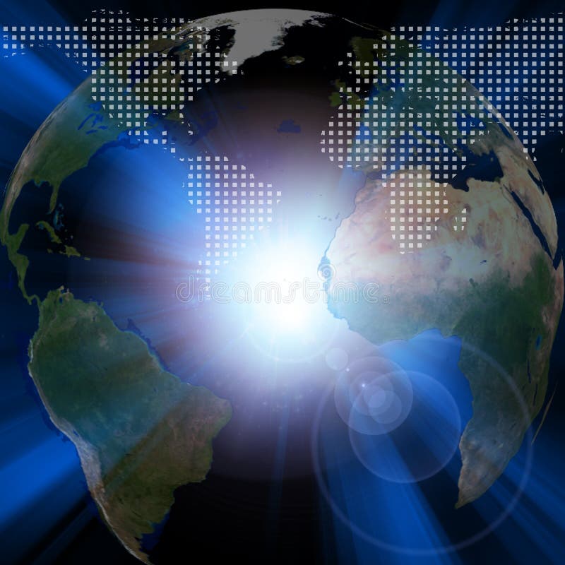 Bright Earth. Continents stock illustration. Illustration of atmosphere ...