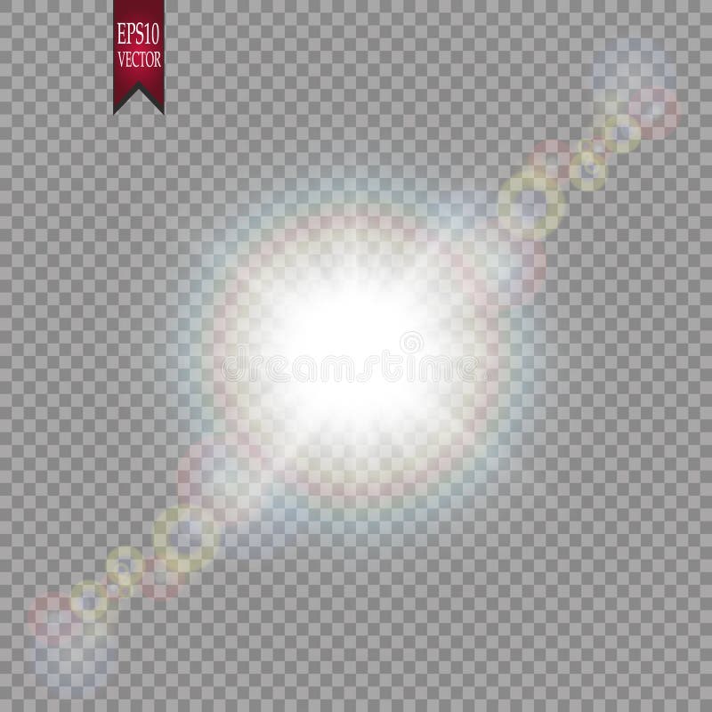 Bright Light Effect with Multi-colored Highlights. Iridescent Flare ...