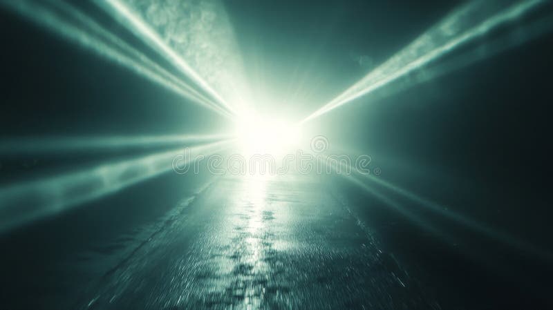 Bright Light at the End of a Dark Road Stock Illustration ...
