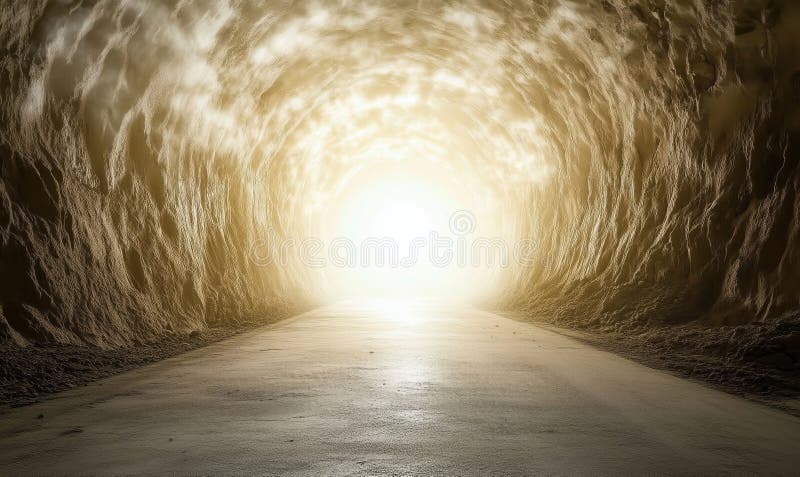 Bright Light at the End of a Dark Tunnel Symbolizing Hope and New ...