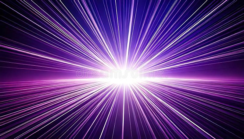 Bright Light Explodes Outward from a Center Point through Purple Lines ...
