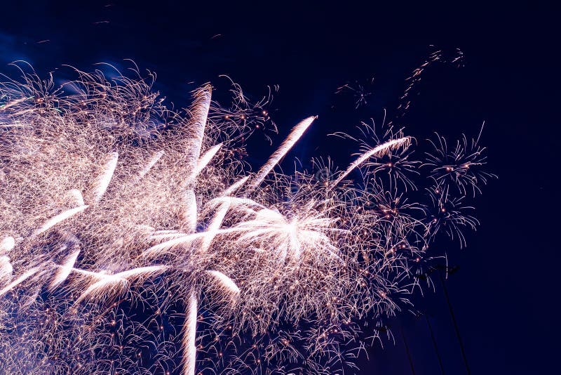Bright Light Flash of Fireworks, Against the Background of the Night ...