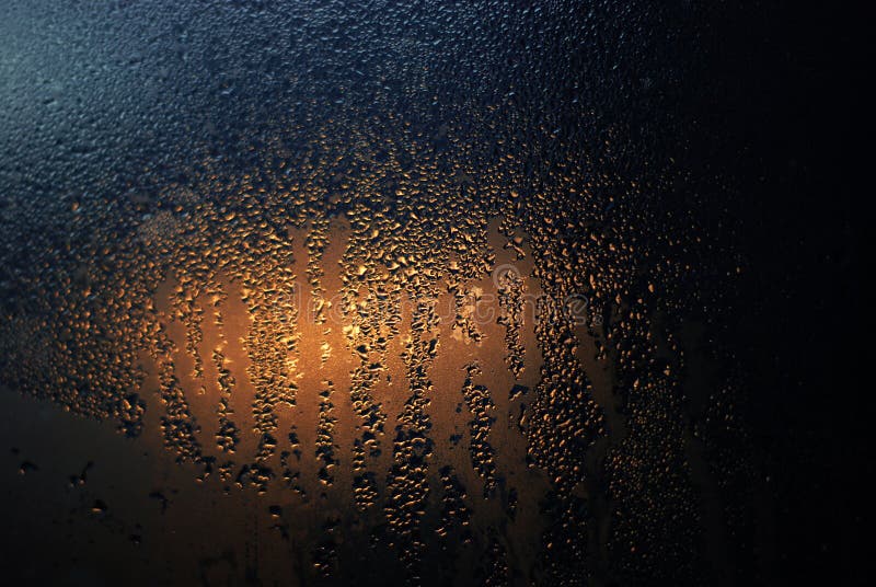 Light Headlights Reflected Window Raindrops Glass Stock Photos - Free ...