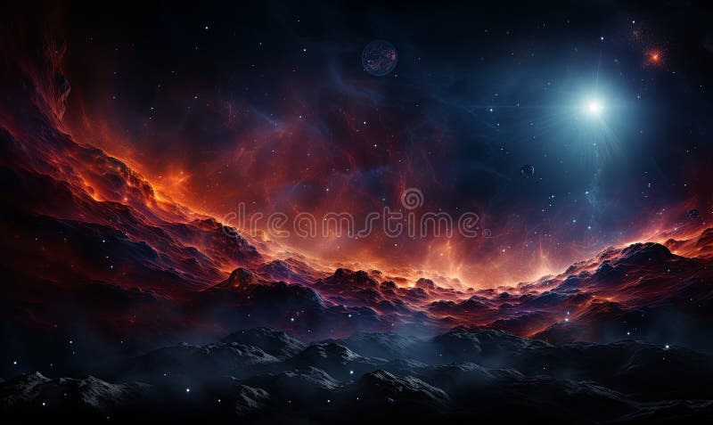 Bright Light in Interstellar Space Stock Image - Image of nebula ...