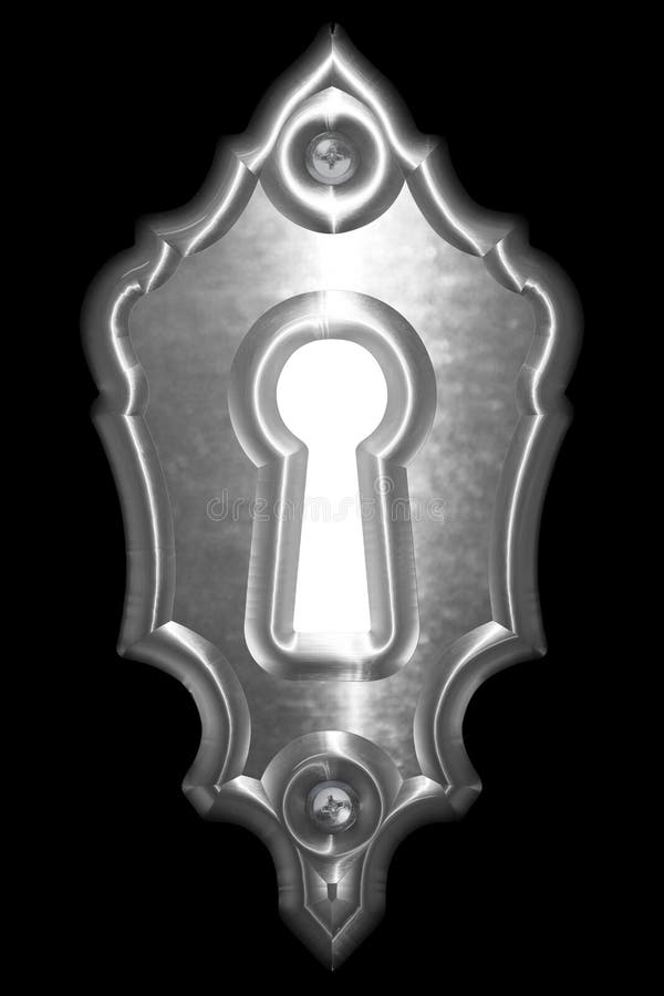 Bright Light in the Keyhole, Decorative Design Element, Isolated on ...