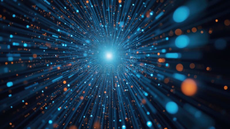 Bright Light Particles Radiate from a Central Point, Forming an ...