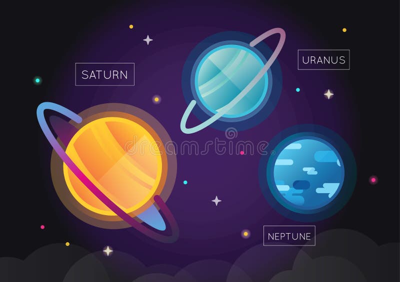 Bright Light Planets among the Stars Stock Vector - Illustration of ...