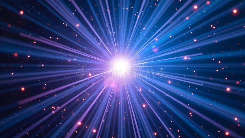 Bright Light Radiating Outwards in Space. Cosmic Energy, Power, and ...