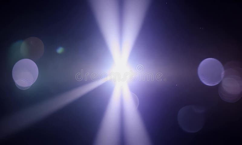 Bright Light Rays with Lens Flare in Darkness Stock Video - Video of ...