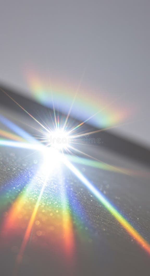 Bright Light Rays with Rainbow Prism Effect Stock Illustration ...
