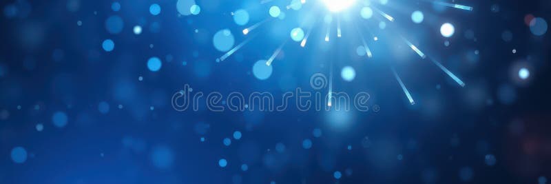 Bright Light Rays and Shimmering Blue Bokeh Create a Captivating ...