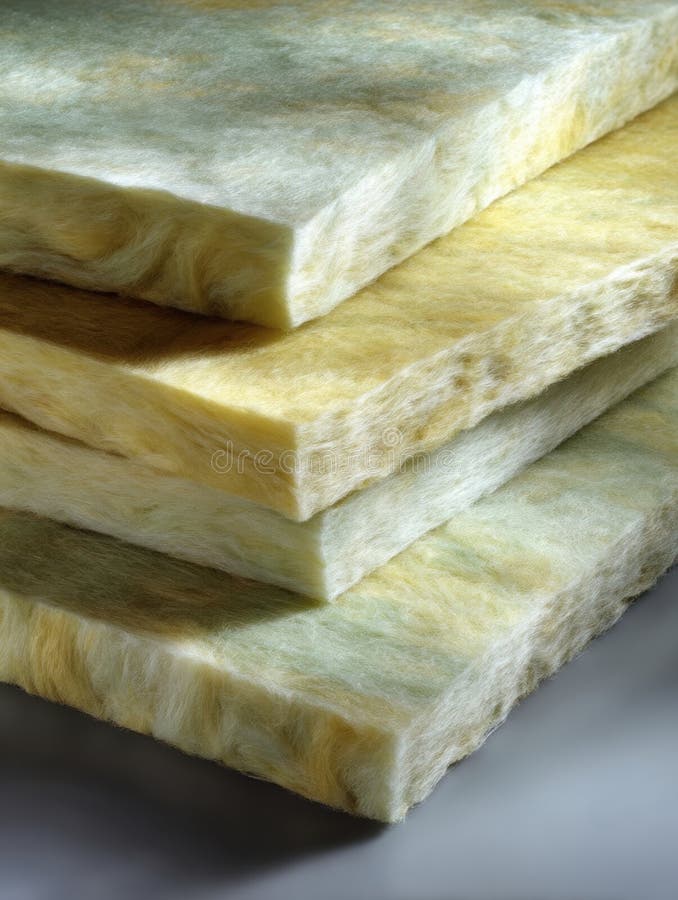 Glass Wool Insulation Sheets Reflecting Light in an Open Space ...