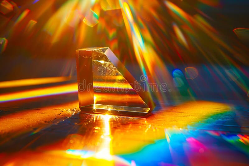 A Bright Light Shines through a Glass Prism Stock Photo - Image of cube ...