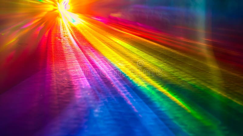 A Bright Light Shines through the Rainbow Colored Floor Stock Image ...