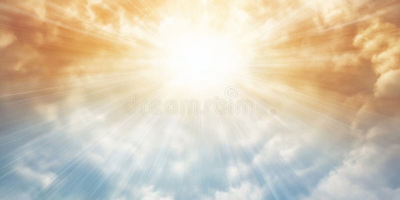 Bright Light Shining through Clouds on Pristine White Background Stock ...