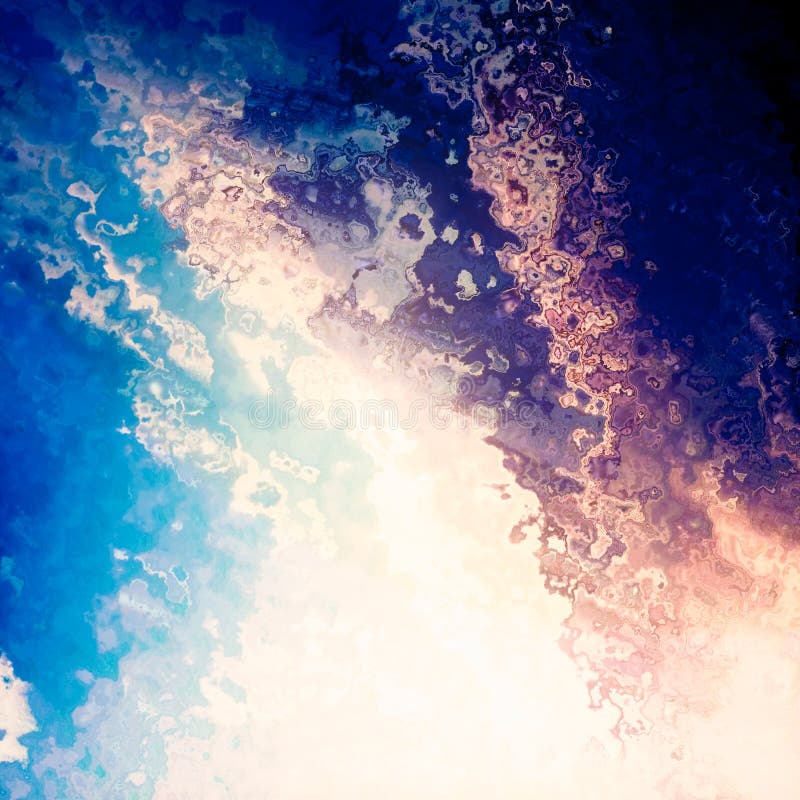 Bright Light Splash Blue Sky Clouds Abstract Background Stock ...
