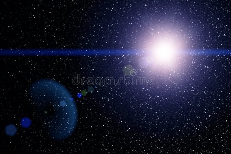Bright Light from a Star in Outer Space,deep Space, Open Space, Far ...
