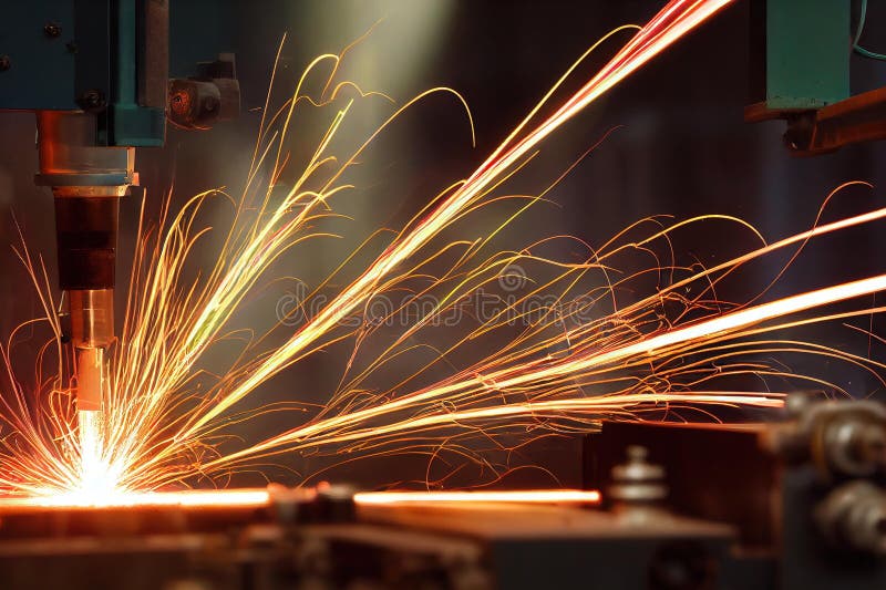 Bright Light Strips from Welding during Metal Processing on the Machine ...
