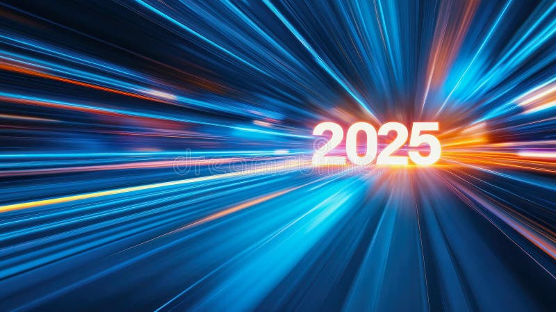 Exciting Visual Representation of 2025 with Dynamic Light Trails ...