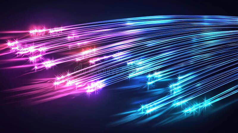 Bright Light Trails in Vibrant Colors Create an Abstract Artistic ...