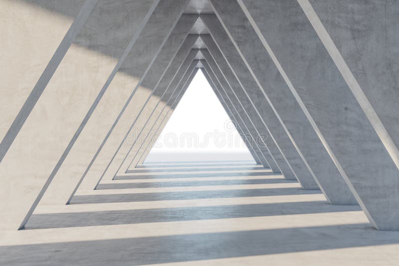 Bright Light Triangle Spot in the End of Modern Architecture Designed ...