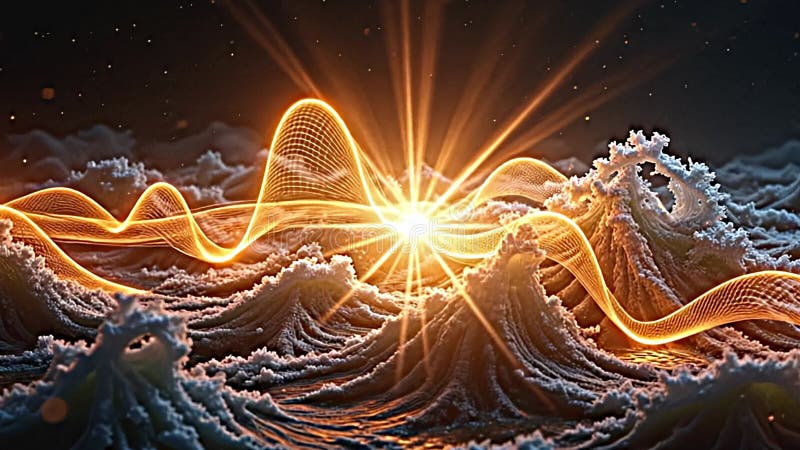Bright Light Waves Spiral and Flow from a Starburst Core, Generative AI Stock Footage - Video of ...