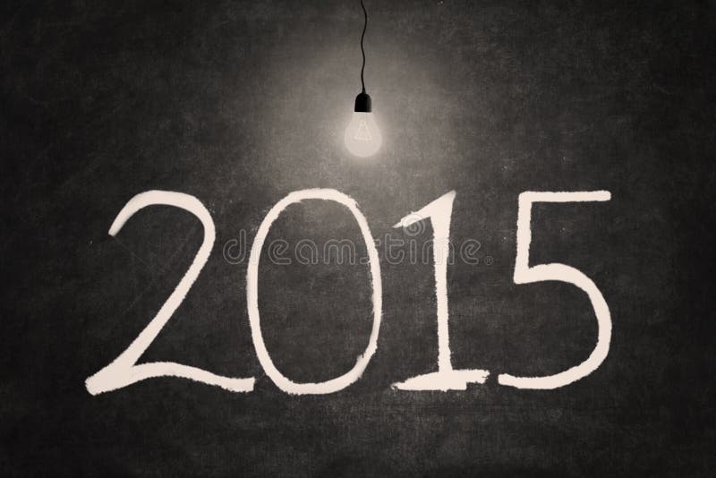 Bright Lightbulb with Number 2015 Stock Image - Image of pattern ...