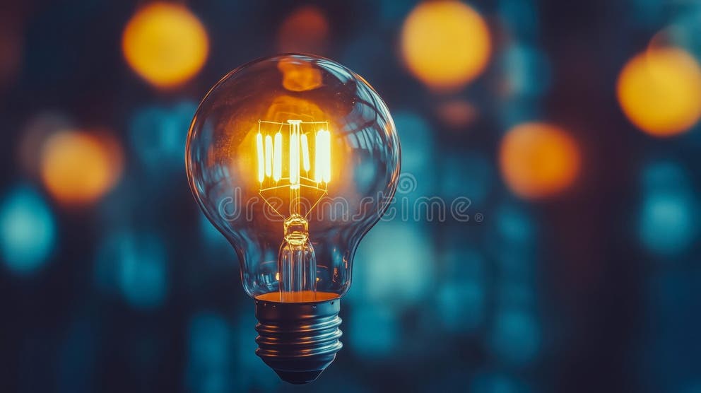 Bright Lightbulb Shining, Representing Ideas, Innovation, and Solutions ...