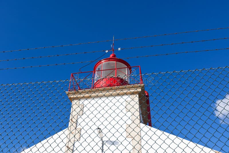 Bright Lighthouse Against Blue Sky Background Stock Image - Image of ...