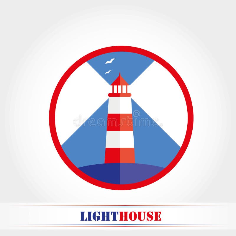 Bright Lighthouse Icon, Vector Illustration Stock Vector - Illustration ...