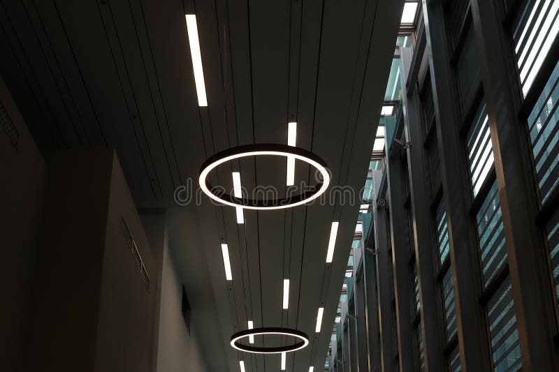 Bright Lighting of Buildings and Structures Close-up Stock Illustration ...