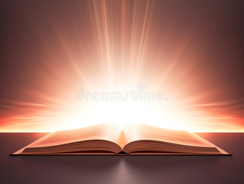 Bright Lighting Coming Out of Book, Knowledge is Power, Read More ...