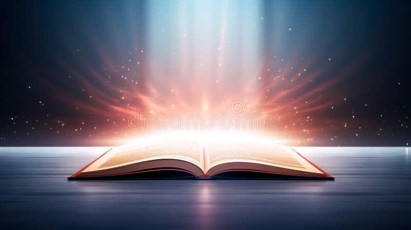Bright Lighting Coming Out of Book, Knowledge is Power, Read More ...