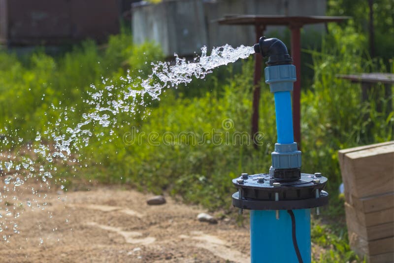 Bright Lighting. Equipped Well Under Water. Their PVC Pipe is Blue ...
