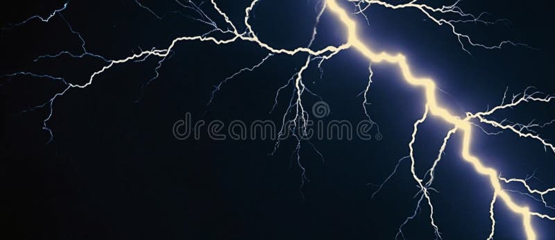 Bright Lightning Bolt Illuminating Dark Sky Stock Illustration ...