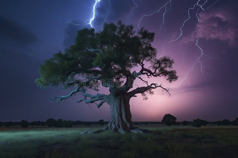 Lightning Hit Tree Stock Illustrations – 45 Lightning Hit Tree Stock ...