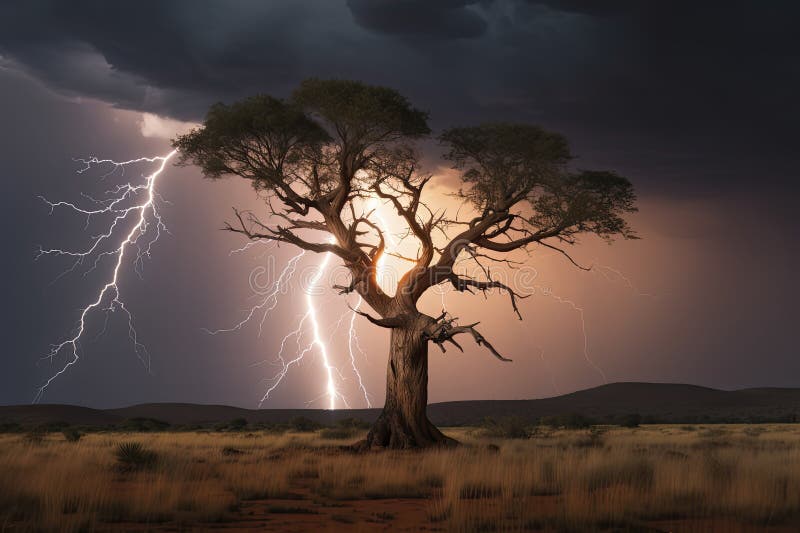 Lightning Hit Tree Stock Illustrations – 45 Lightning Hit Tree Stock ...