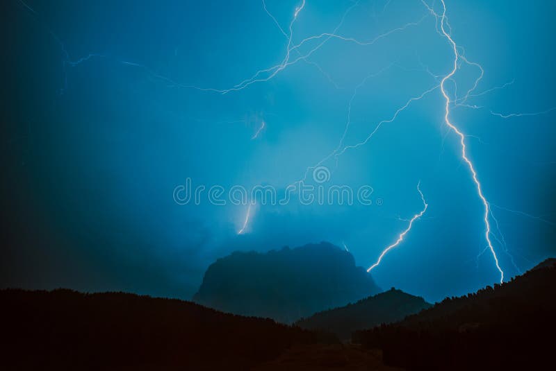 Two Bright Lightning Bolts Strike in the Vicinity of Gouda, Holland ...