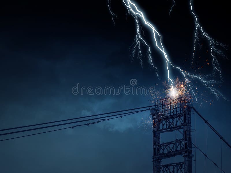Bright lightning from sky stock image. Image of clouds - 99186071