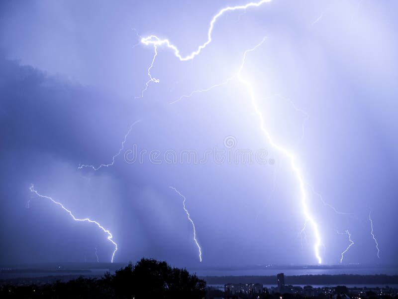 A Bright Lightning Strike during the Rain Created a Beautiful Picture ...