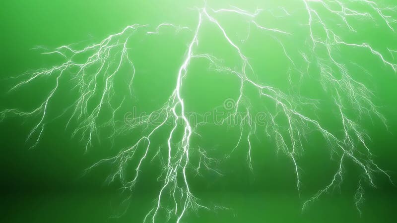 Bright Lightning Strikes on Green Screen Background Stock Footage ...
